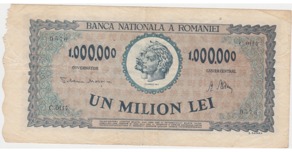 ROMANIA 1000000 LEI 1947 Uzata | Okazii.ro