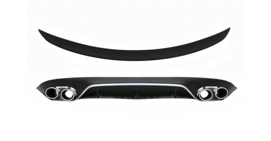 Difuzor Bara Spate cu Ornamente toba si Eleron Portbagaj Mercedes E-Class C238 AMG Sport Line ...