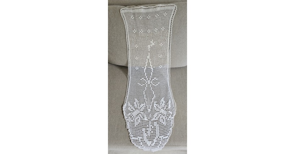 PERDEA VINTAGE MICUTA, LUCRATA MANUAL LA IGLITA IN DOUA CULORI | Okazii.ro