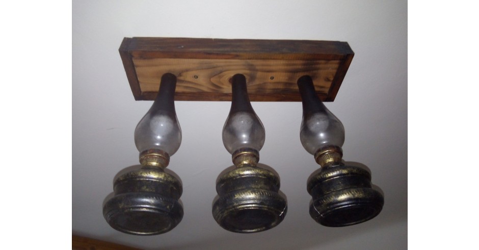 Corp de iluminat rustic, bec led 3x40w, dimensiuni 52/15 cm | arhiva ...