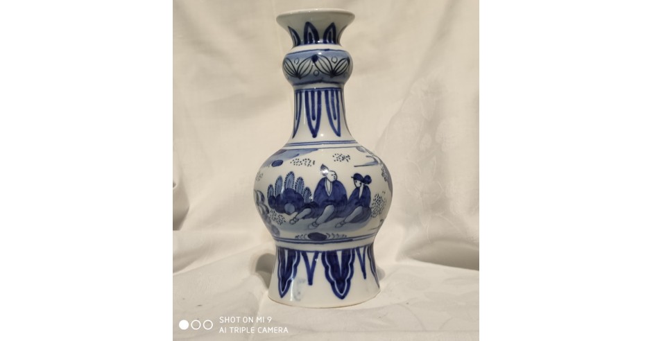 Vaza veche portelan Delft, chinoiserie an 1886 | arhiva Okazii.ro