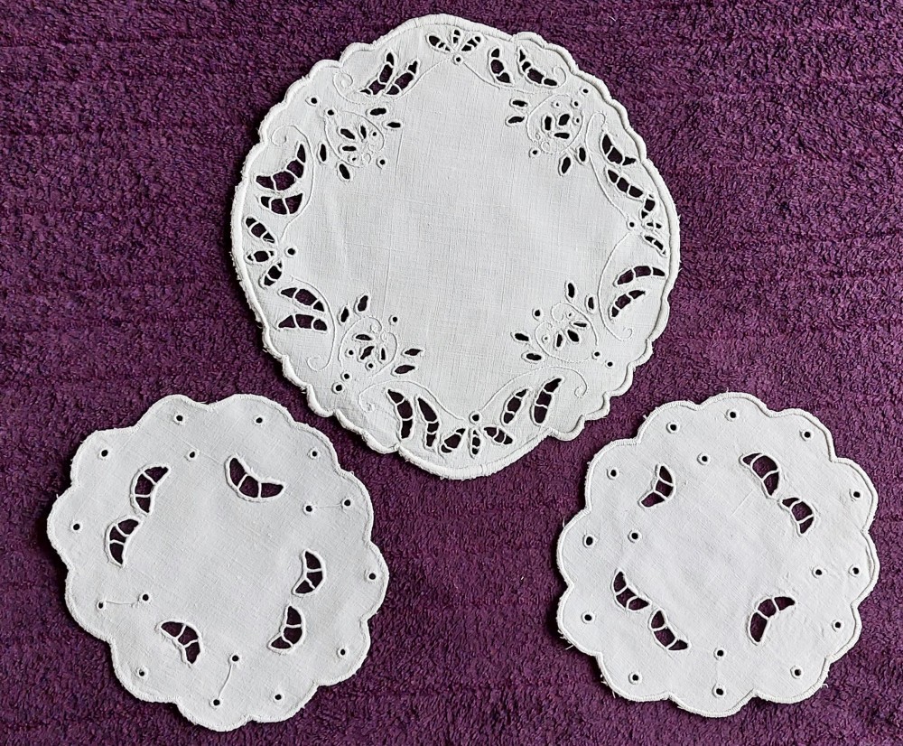 Set 3 broderii sparte, mileuri traditionale brodate romanesti, vintage ...