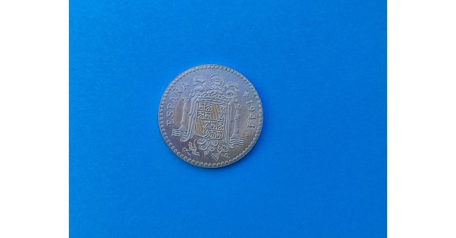 1 Peseta 1944 Spania -Moneda Argint emisa de banca Spaniei-Arg.800- 5,4 ...