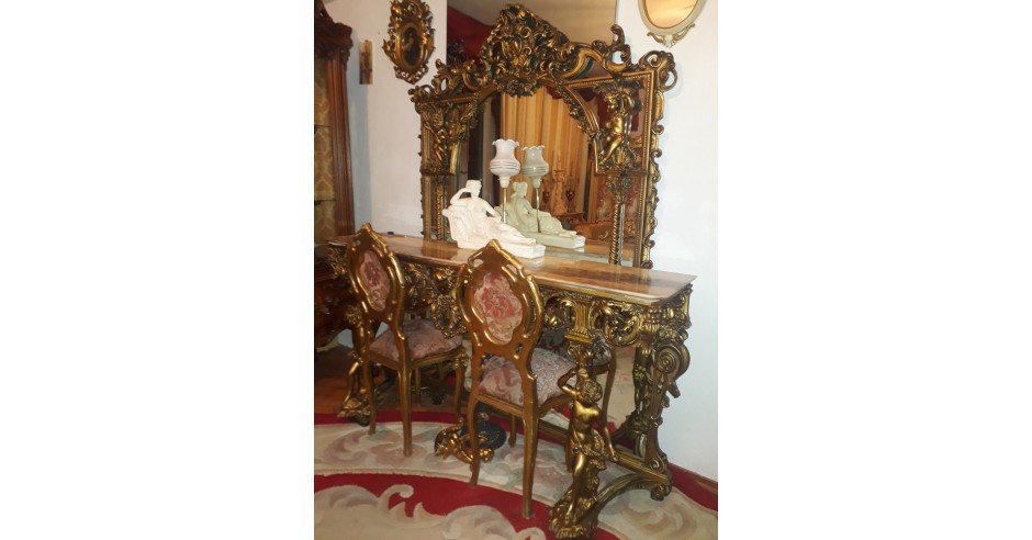 consola cu oglinda baroc/rococo/Louis/mobila antica/vintage,1,6/2,75m ...