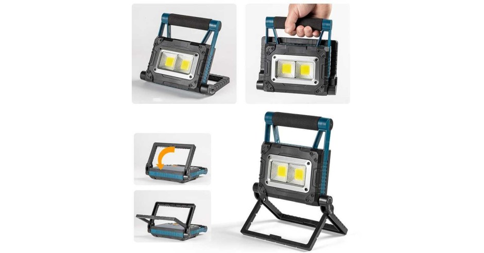 Proiector de lucru led si panou solar cu acumulator w875-1 power bank ...