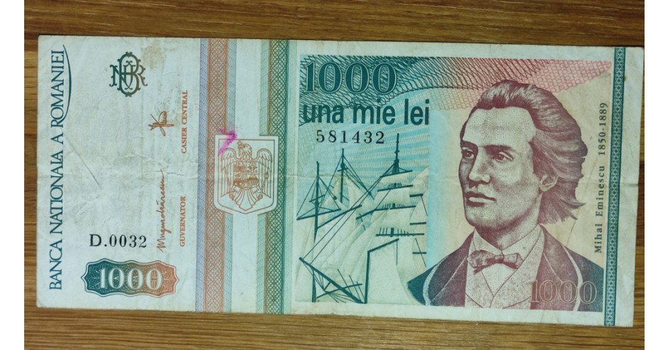 Romania - bancnota de colectie - 1000 lei 1993 - stare f buna - Mihai ...