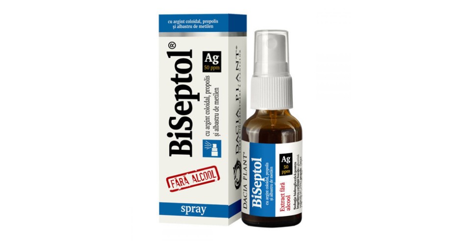 BiSeptol spray cu propolis, albastru de metilen si argint coloidal ...