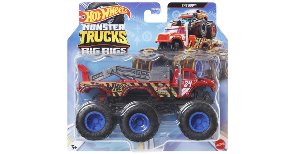 HOT WHEELS MONSTER TRUCK BIG RIGS MASINUTA METALICA CU 6 ROTI THE 909 SCARA 1:64 SuperHeroes ...