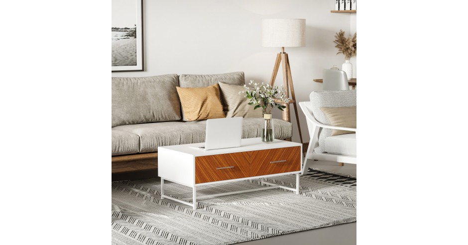 Masuta de cafea moderna HOMCOM, Masa de cocktail rectangulara cu ...