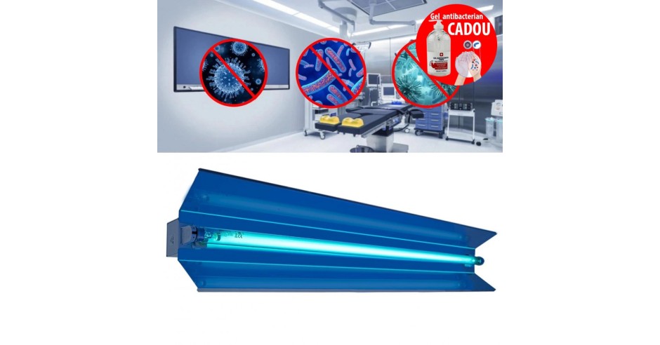 Lampa bactericida uvc orientabila 55w cu reflector, control telecomanda ...