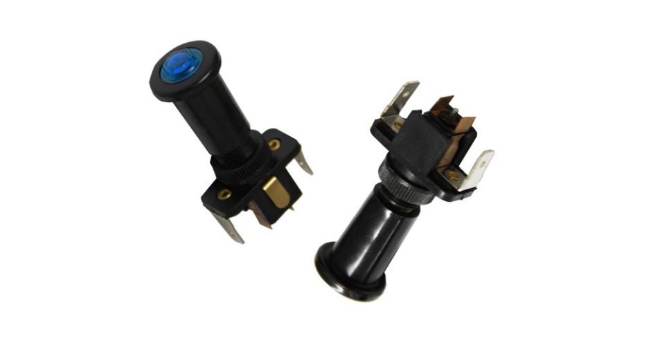 Intrerupator auto BestAutoVest 12V 8mm cu bec ba7s , albastru | arhiva ...