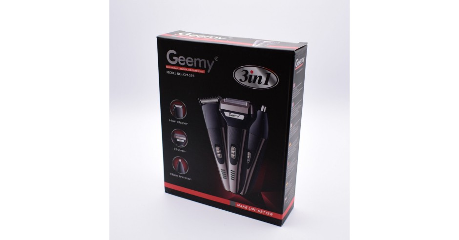 Masina de tuns ,barbierit si trimmer cu acumulator 3in1 Geemy GM-598 ...