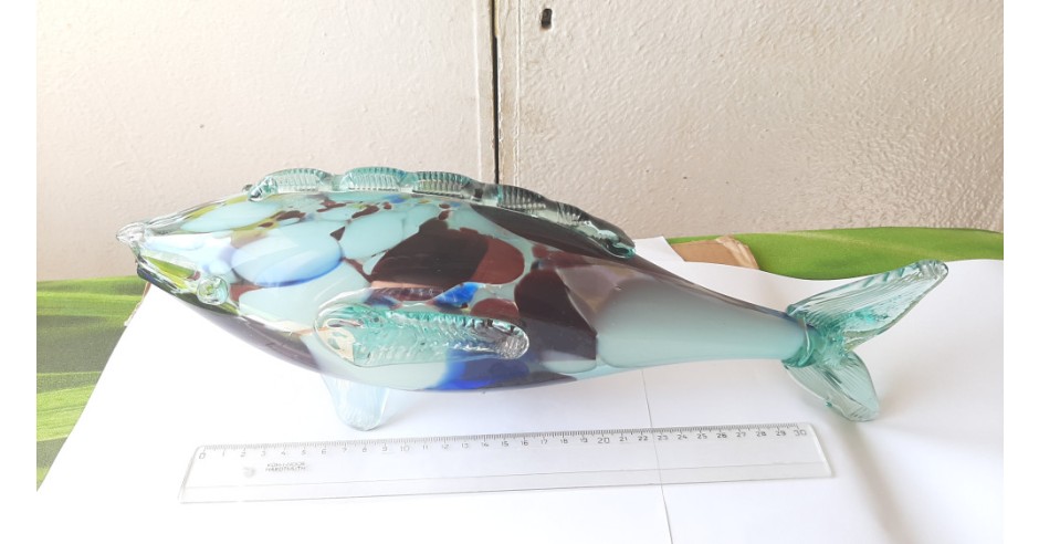 Peste de sticla colorat - aprox 35 cm - dimensiuni mari - perioada ...