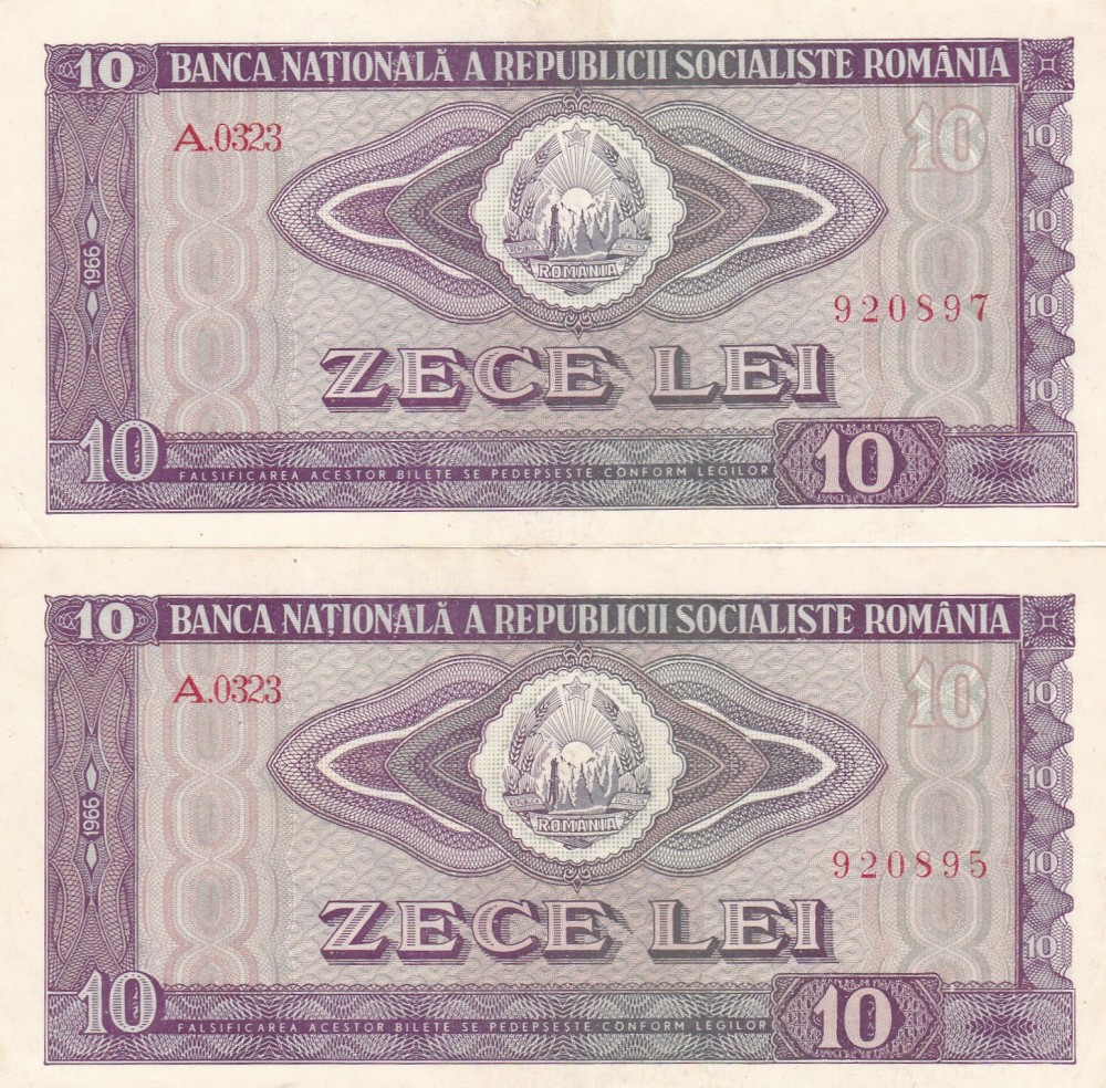 2 BUC.BANCNOTA 10 LEI 1966 | arhiva Okazii.ro