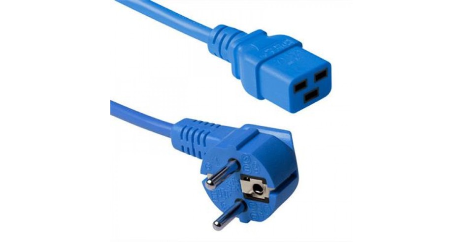 Cablu de alimentare UPS 230V, 16A, 1.8M, Schuko la IEC C19, Albastru ...
