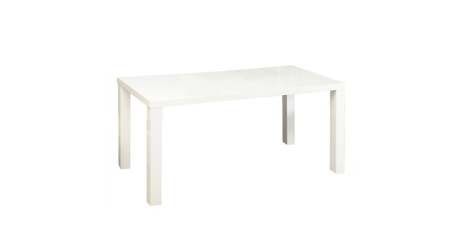 Masa dining extensibila, alb cu luciu extra ridicat HG, ASPER New TYP 2 ...