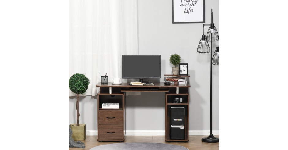 HOMCOM masa de birou moderna cu suport pentru computer din lemn cu ...