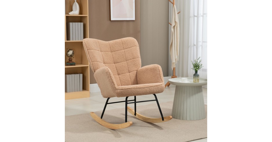 HOMCOM Fotoliu Balansoar de Interior Tapițat, Fotoliu Balansoar ...