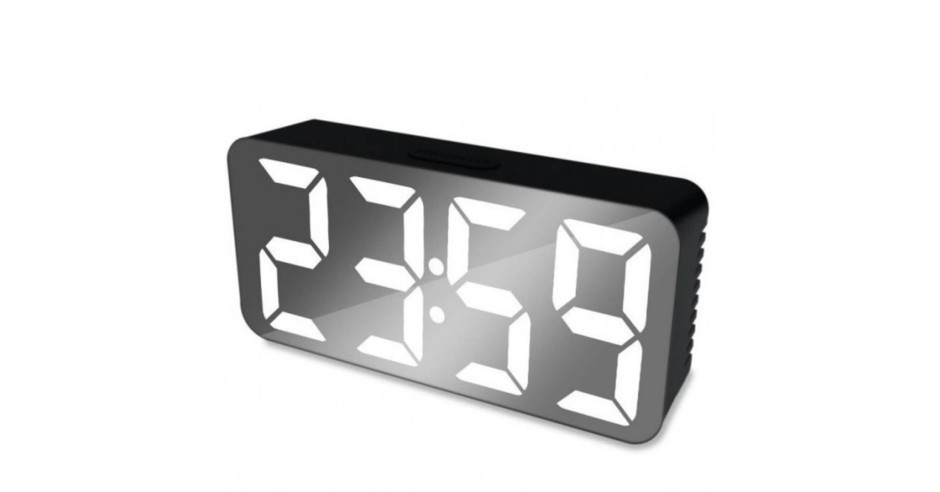 Ceas digital de camera cu termometru, afisaj LED, tip Oglinda, alarma ...