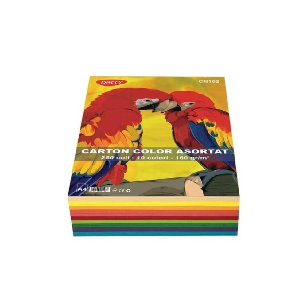 Hartie Cartonata A4 DACO, 250 File/Top, 160 g/m?, 10 Culori, 210x297 mm ...