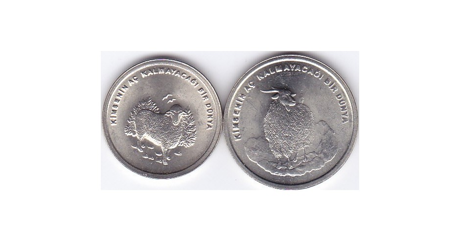 Moneda Turcia 500.000 si 750.000 Lire 2002 - KM#1161, 1162 UNC (set x2 ...