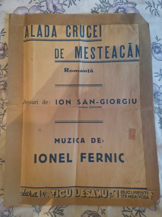 Balada crucei de mesteacan-partitura-Ionel Fernic | Okazii.ro