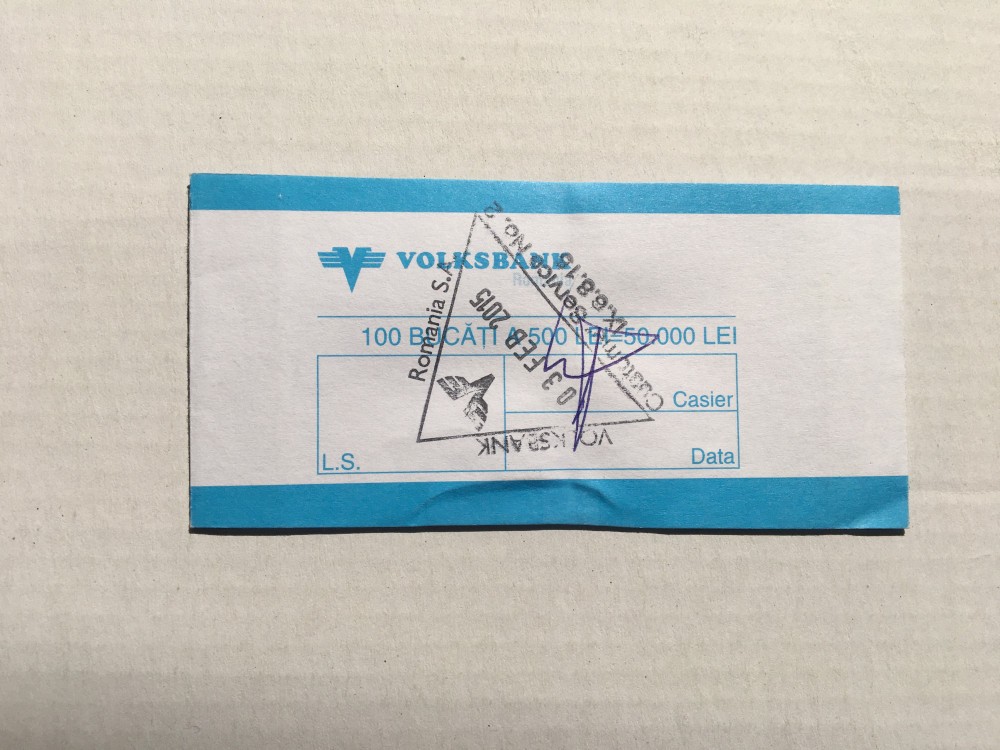 Romania - Banderola teanc 100 bancnote de 500 de lei | arhiva Okazii.ro