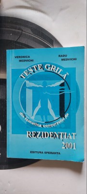 TESTE GRILA DIN TEMATICA CONCURSULUI DE REZIDENTIAT VERONICA MEDVICHI ...