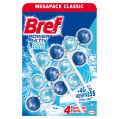 Odorizant WC Bref Power Aktiv Ocean Breeze, 3 Buc/Set, Cantitate 50 g ...