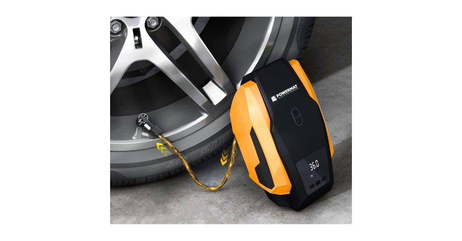 Compresor auto 12V cu lanterna si accesorii, display de control 8 bar ...