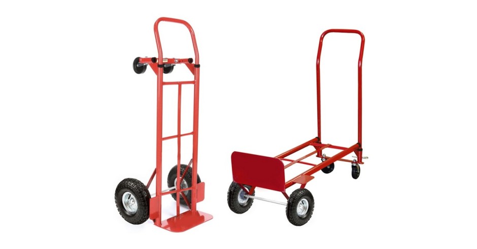 Carucior Metalic Pliabil 2-in-1 pentru Transport Marfa, 4 Roti ...