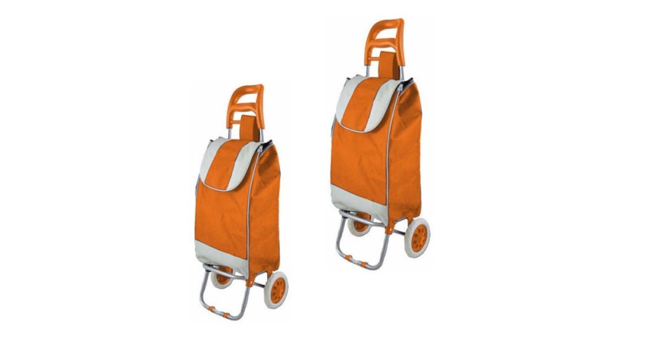 2 x Carut de piata, 2 roti, Portocaliu, Suport 20kg | arhiva Okazii.ro