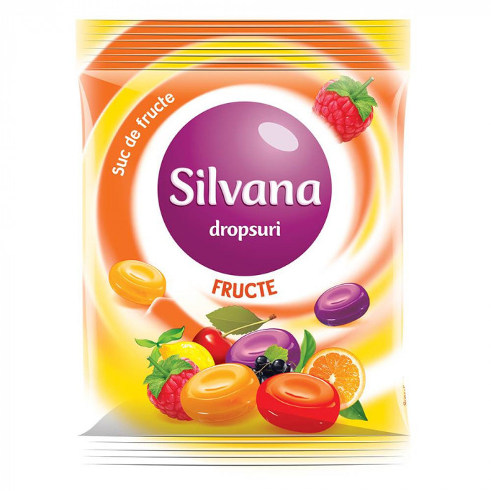 Dropsuri Silvana cu Aroma de Fructe, 75 g, Bomboane cu Fructe, Bomboane ...