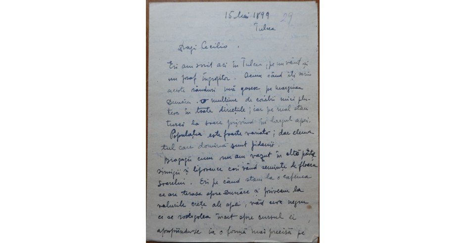 Scrisoare S. Luchian catre Cecilia Vasilescu , transcrisa olograf de ...