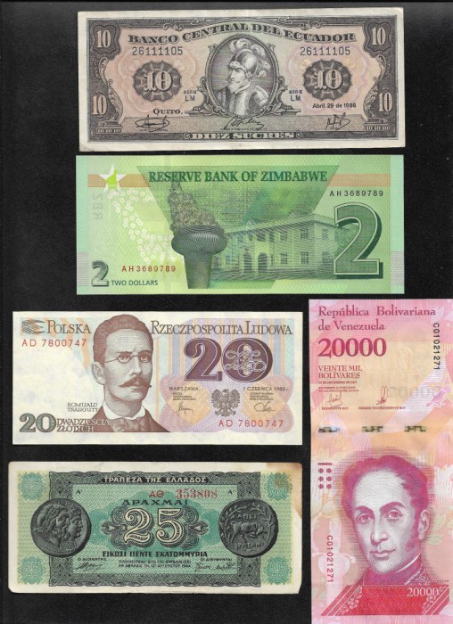 Set #43 15 bancnote de colectie (cele din imagini), America Centrala si ...