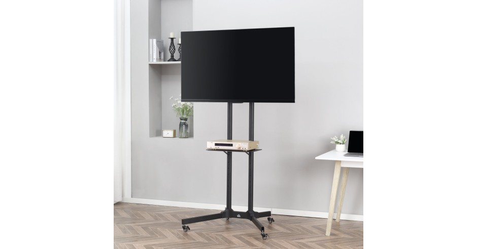 HOMCOM Carucior Suport Televizor cu Roti pentru TV 32-65" s VESA Maxim ...