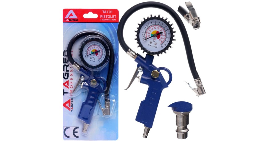 Pistol pneumatic profesional umflat roti cu manometru 16bar 35cm ...