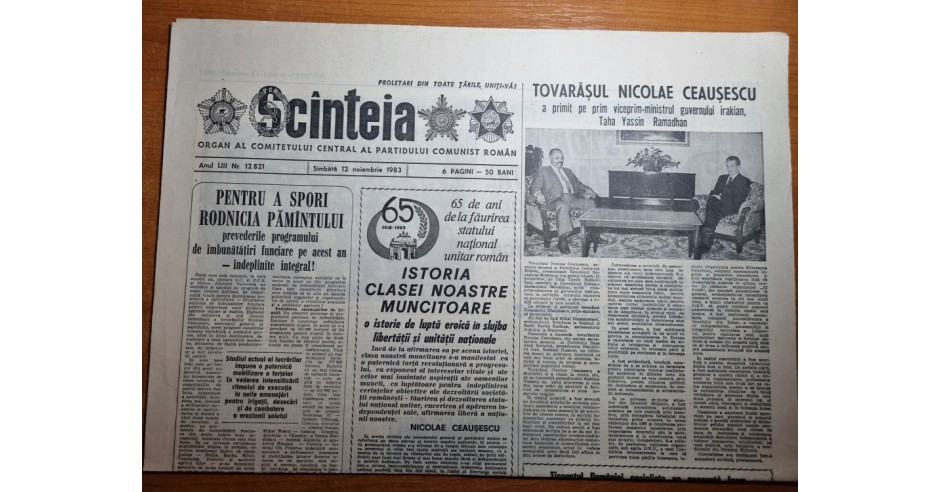 Scanteia 12 noiembrie 1983-statiunea sovata,moartea lui valter roman ...