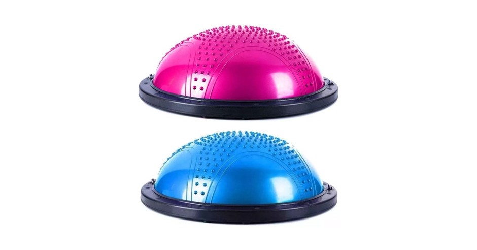 Minge echilibru bosu cu pompa inclusa si corzi elastice, diametru 60cm ...