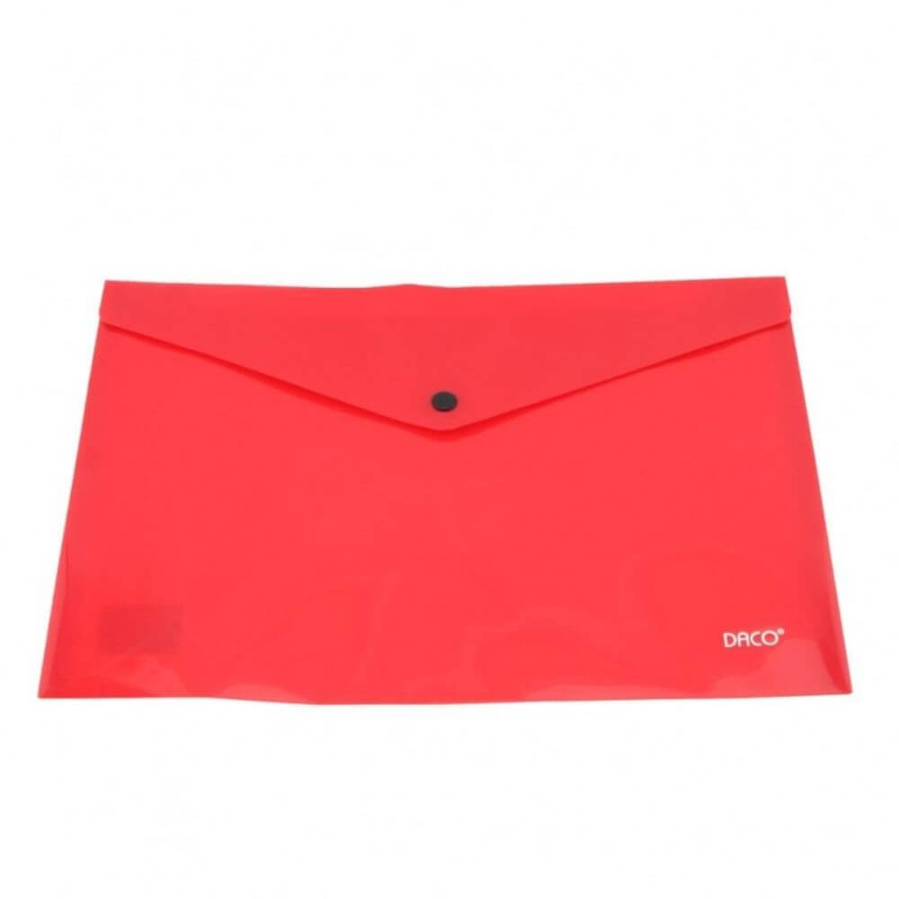 Mapa Plic Plastic A3 DACO, Inchidere cu Capsa, 200 MIC, Rosie, Mape din ...