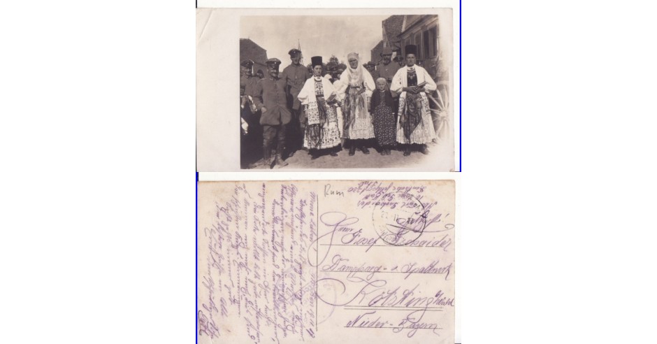 Transilvania -Tipuri, port sasesc-WWI, WK1 rara, Circulata, Printata ...