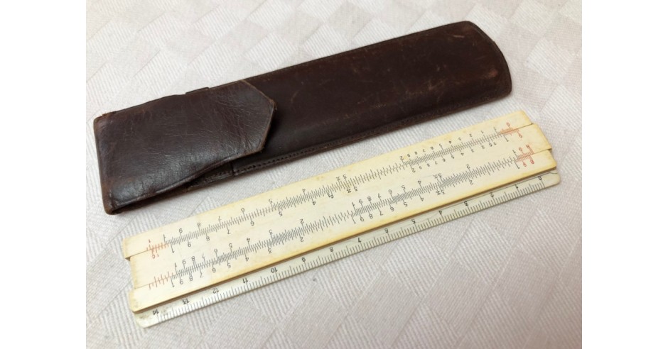 Rigla de calcul A.W. FABER CASTELL prevazuta cu husa din piele naturala | Okazii.ro