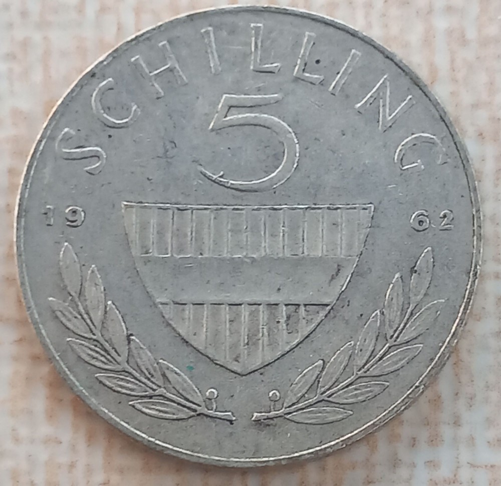 (A579) MONEDA DIN ARGINT AUSTRIA - 5 SCHILLING 1962, CALARET PE CAL ...