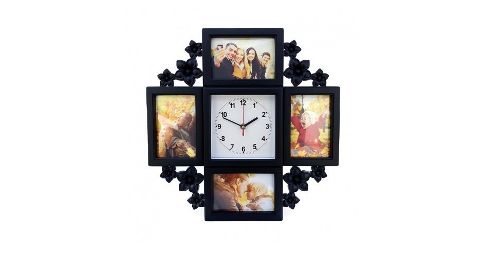 Ramă personalizată cu ceas / colaj 4 poze, Simple | Okazii.ro