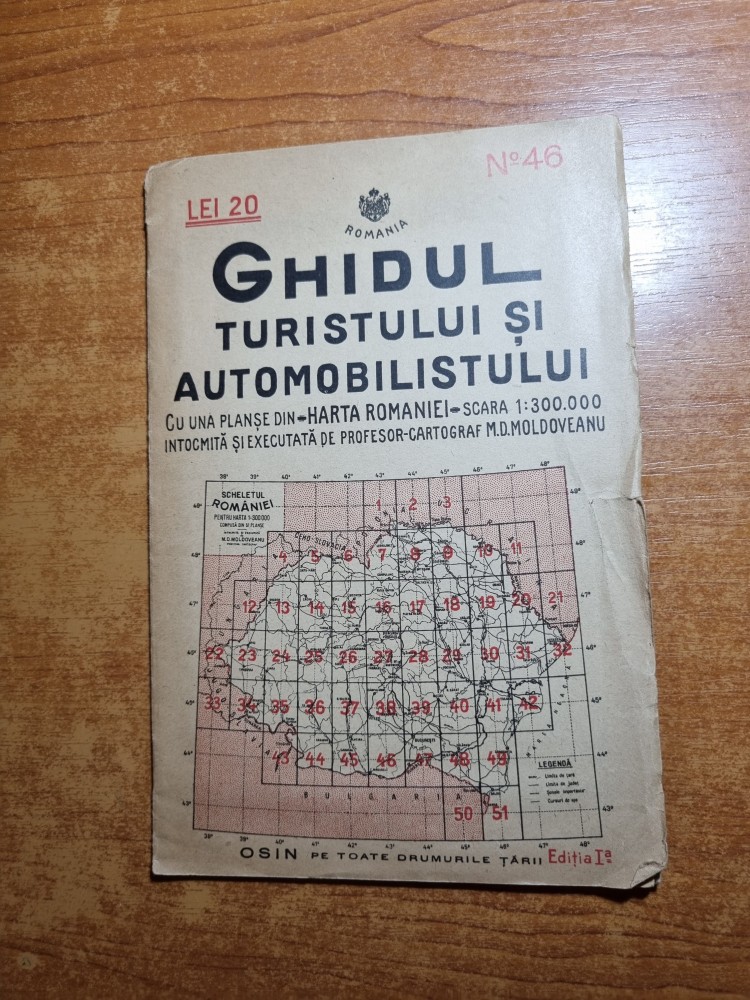 Ghidul turistului si automobilistului anii-'30-harta romania mare-turnu ...