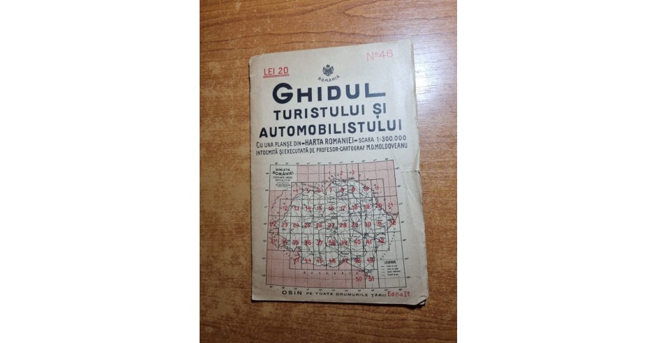 Ghidul turistului si automobilistului anii-'30-harta romania mare-turnu ...