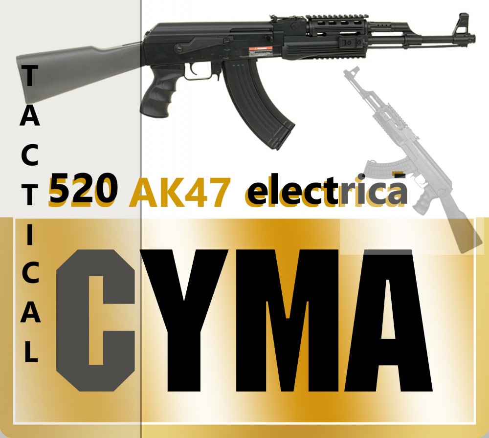 Pusca CYMA 520 AK47 Tactical Sportline A.E.G. Negru | arhiva Okazii.ro