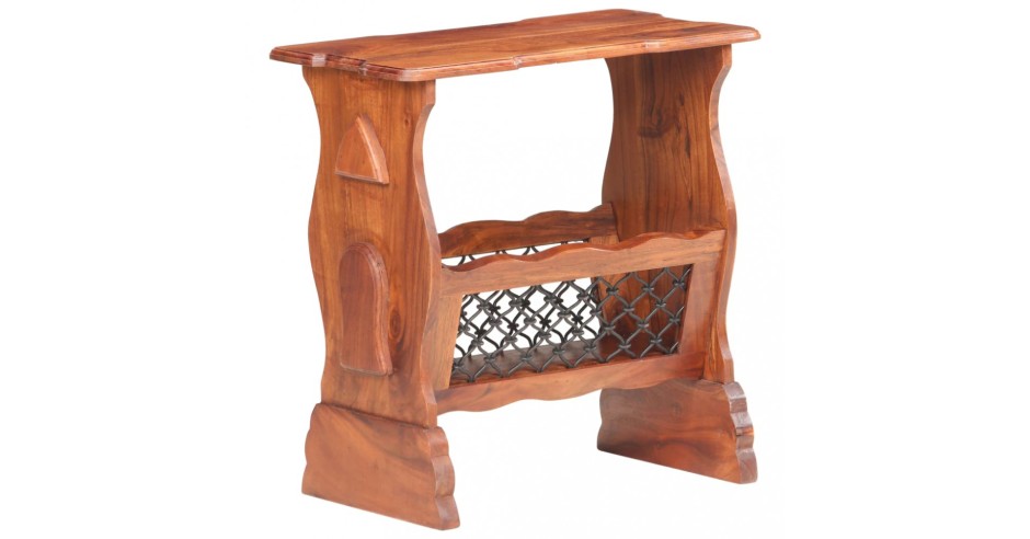 Raft pentru reviste, 50x30x53 cm, lemn masiv de acacia | arhiva Okazii.ro