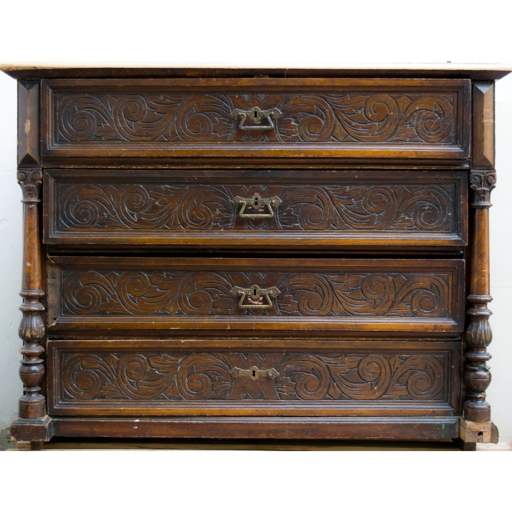 Scrin furniruit 4 sertare an fabricatie 1906 | arhiva Okazii.ro