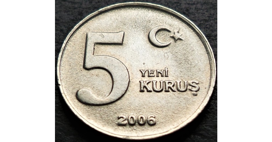 Moneda 5 KURUS - TURCIA, anul 2006 *cod 2791 A = UNC, Europa | Okazii.ro